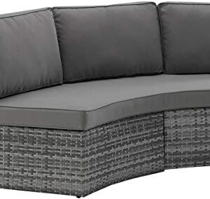 Crosley Furniture CO7120-GY Catalina Outdoor Wicker Round Sectional Sofa, Gray