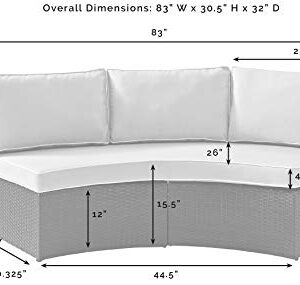 Crosley Furniture CO7120-GY Catalina Outdoor Wicker Round Sectional Sofa, Gray