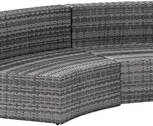 Crosley Furniture CO7120-GY Catalina Outdoor Wicker Round Sectional Sofa, Gray