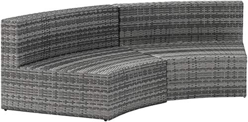 Crosley Furniture CO7120-GY Catalina Outdoor Wicker Round Sectional Sofa, Gray