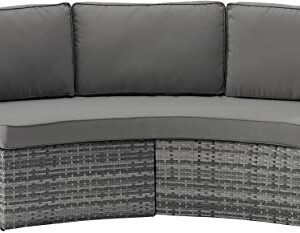 Crosley Furniture CO7120-GY Catalina Outdoor Wicker Round Sectional Sofa, Gray