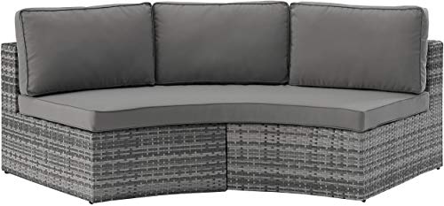 Crosley Furniture CO7120-GY Catalina Outdoor Wicker Round Sectional Sofa, Gray