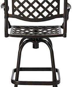 Christopher Knight Home Avon Outdoor Cast Aluminum Bar stool, Shiny Copper