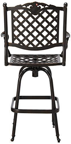 Christopher Knight Home Avon Outdoor Cast Aluminum Bar stool, Shiny Copper