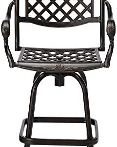 Christopher Knight Home Avon Outdoor Cast Aluminum Bar stool, Shiny Copper