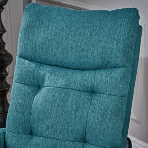 Christopher Knight Home Ishtar Glider Swivel Push Back Nursery Recliner, Teal, Black 35.75D x 25W x 39H in