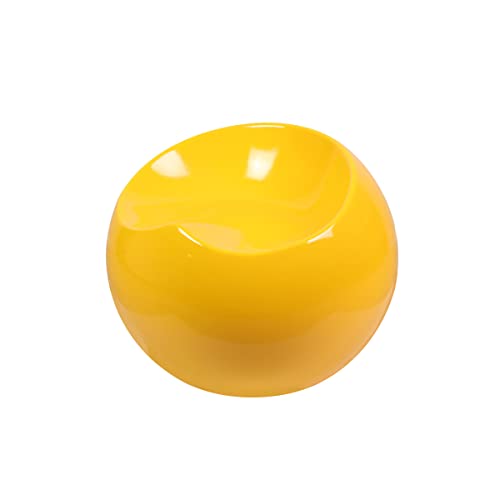 Magshion Modern Living Room Patio Night Club Bar Cocktail Guest Backless Ball Round Lounge Fiberglass Stool Pouf Chairs, Yellow