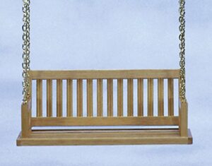 dollhouse miniature porch swing in oak