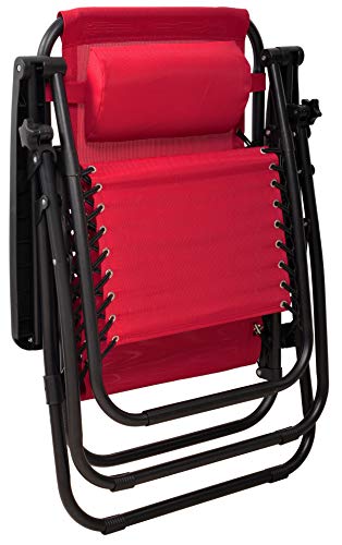 Elevon Adjustable Zero Gravity Lounge Chair Recliners for Patio, Burgundy, 1-Pack