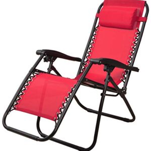 Elevon Adjustable Zero Gravity Lounge Chair Recliners for Patio, Burgundy, 1-Pack