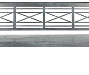 Safavieh Patio Collection Martin Adirondack Acacia Wood Bench, Ash Grey