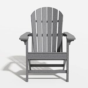 A-ECO LIVING Adirondack Chair, Patio Seating Outdoor Chair, HDPE All-Weather Lifetime Outside Furniture for Patio, Garden, Fire Pit, Deck, Porch, Poolside, Balcony, Beach, Yard, Lawn, Dark Grey