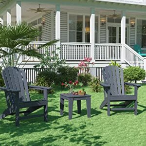 A-ECO LIVING Adirondack Chair, Patio Seating Outdoor Chair, HDPE All-Weather Lifetime Outside Furniture for Patio, Garden, Fire Pit, Deck, Porch, Poolside, Balcony, Beach, Yard, Lawn, Dark Grey