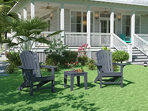 A-ECO LIVING Adirondack Chair, Patio Seating Outdoor Chair, HDPE All-Weather Lifetime Outside Furniture for Patio, Garden, Fire Pit, Deck, Porch, Poolside, Balcony, Beach, Yard, Lawn, Dark Grey