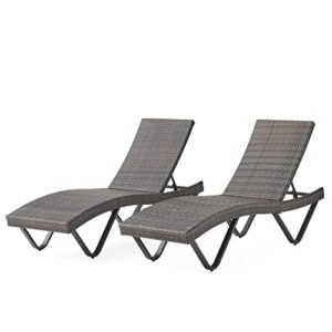 christopher knight home san marcos chaise lounge set, 2-pcs set, grey