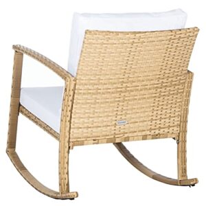 Safavieh Outdoor Collection Daire Natural/White Cushion Rocking Chair PAT7721D