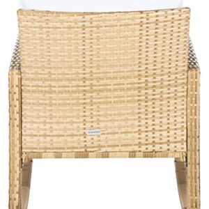 Safavieh Outdoor Collection Daire Natural/White Cushion Rocking Chair PAT7721D