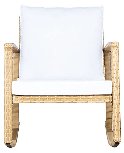 Safavieh Outdoor Collection Daire Natural/White Cushion Rocking Chair PAT7721D