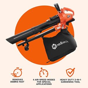 Redback 40V Cordless Leaf Blower/Vacuum Kit Brushless Motor Includes 2Ah Battery 5a ChargerM KIT W/ 2AH Battery 5A Charger EV480DKIT2A