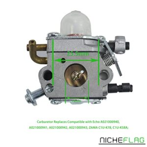 NICHEFLAG C1U-K78 Carburetor with P021002921 Air Cleaner Case Assembly A226001410 Air Filter for Echo Blower PB200 PB201 ES210 ES211 Shredder and Shindaiwa EB212 SV212 EB212 Blowers