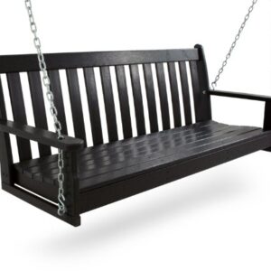 POLYWOOD GNS60BL Vineyard 60" Outdoor Swing, Black