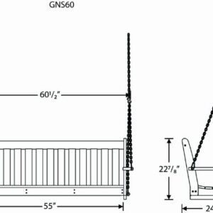 POLYWOOD GNS60BL Vineyard 60" Outdoor Swing, Black