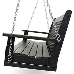 POLYWOOD GNS60BL Vineyard 60" Outdoor Swing, Black