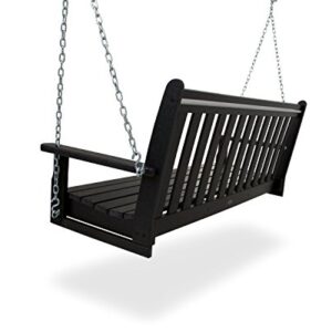 POLYWOOD GNS60BL Vineyard 60" Outdoor Swing, Black