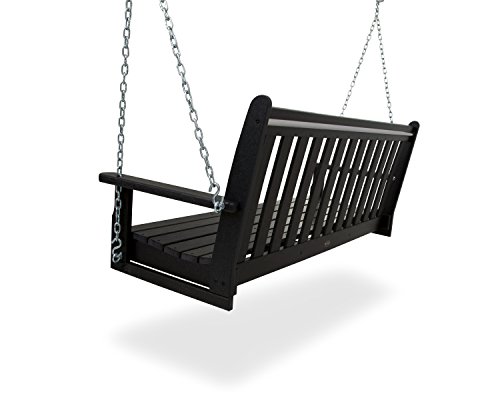 POLYWOOD GNS60BL Vineyard 60" Outdoor Swing, Black