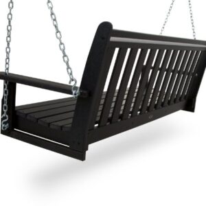 POLYWOOD GNS60BL Vineyard 60" Outdoor Swing, Black