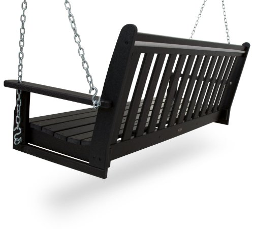 POLYWOOD GNS60BL Vineyard 60" Outdoor Swing, Black