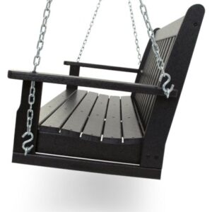 POLYWOOD GNS60BL Vineyard 60" Outdoor Swing, Black