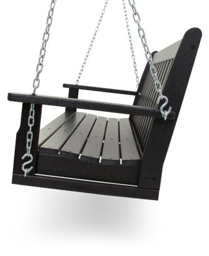 POLYWOOD GNS60BL Vineyard 60" Outdoor Swing, Black