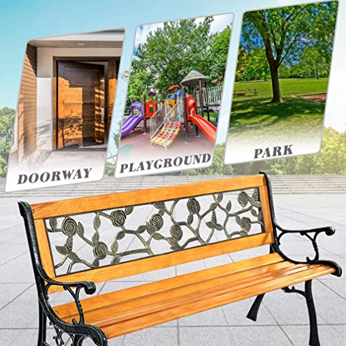 FDW Park Bench Garden Metal Outdoor Furniture Benches Clearance for Patio Yard