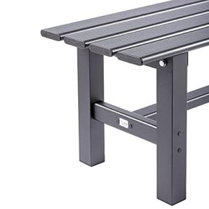 TECSPACE Aluminum Outdoor Patio Bench Black,59.1 x 14.2X 15.7 inches,Light Weight High Load-Bearing,Outdoor Bench for Park Garden,Patio and Lounge