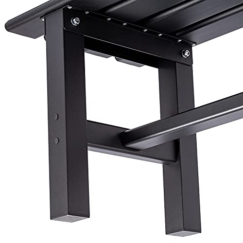 TECSPACE Aluminum Outdoor Patio Bench Black,59.1 x 14.2X 15.7 inches,Light Weight High Load-Bearing,Outdoor Bench for Park Garden,Patio and Lounge