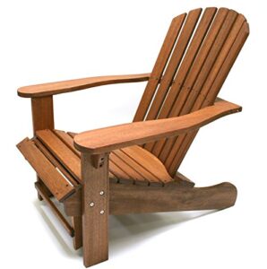 outdoor interiors cd3111 eucalyptus adirondack chair and built in ottoman