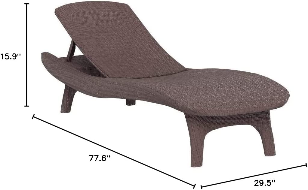 Keter 211045 Pacific Sun Lounger Set of 2, Brown