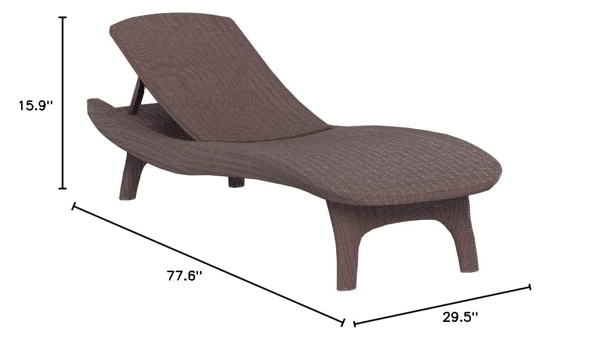 Keter 211045 Pacific Sun Lounger Set of 2, Brown