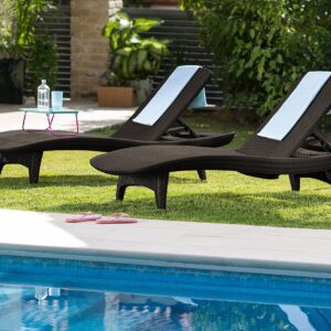 Keter 211045 Pacific Sun Lounger Set of 2, Brown