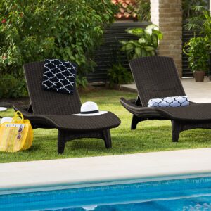 Keter 211045 Pacific Sun Lounger Set of 2, Brown