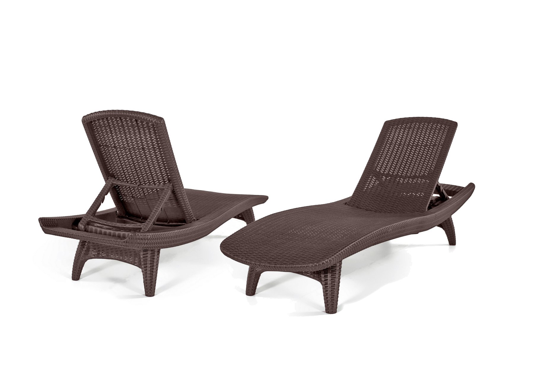 Keter 211045 Pacific Sun Lounger Set of 2, Brown