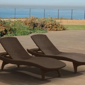 Keter 211045 Pacific Sun Lounger Set of 2, Brown