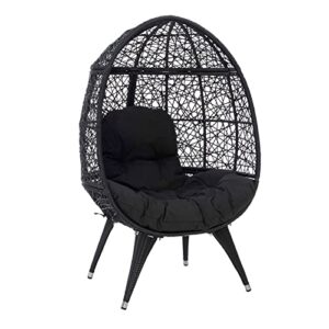 linon cloyd metal indoor outdoor round chair in black