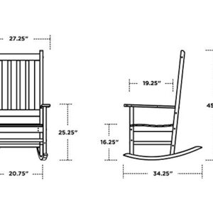 POLYWOOD® Vineyard Porch Rocking Chair (White)