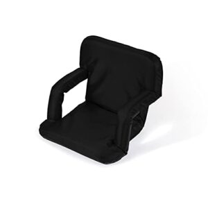 portable multiuse adjustable recliner stadium seat by trademark innovations (black)