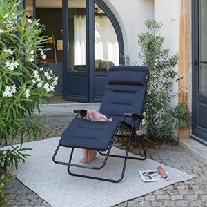 Lafuma Futura XL Air Comfort Zero Gravity Recliner (Acier Black) Extra Large Padded Folding Outdoor Reclining Chair