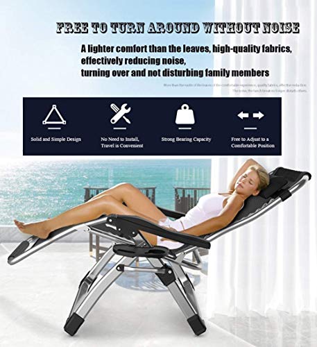 HEY FOLY Zero Gravity Chairs, Lawn Chairs Recliner Folding Portable Chaise Lounge for Indoor and Outdoor, with Detachable Cushion, Headrest, Cup Holder, Support 440 Lbs…