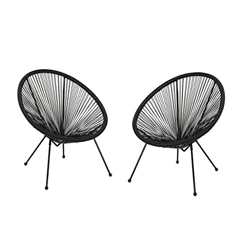 Major Outdoor Hammock Weave Chair with Steel Frame (Set of 2) - Black Finish