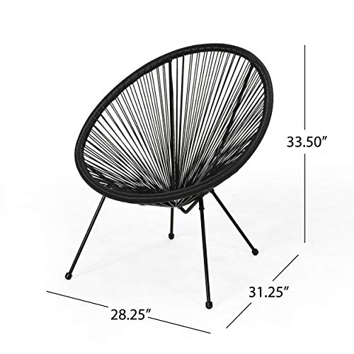 Major Outdoor Hammock Weave Chair with Steel Frame (Set of 2) - Black Finish